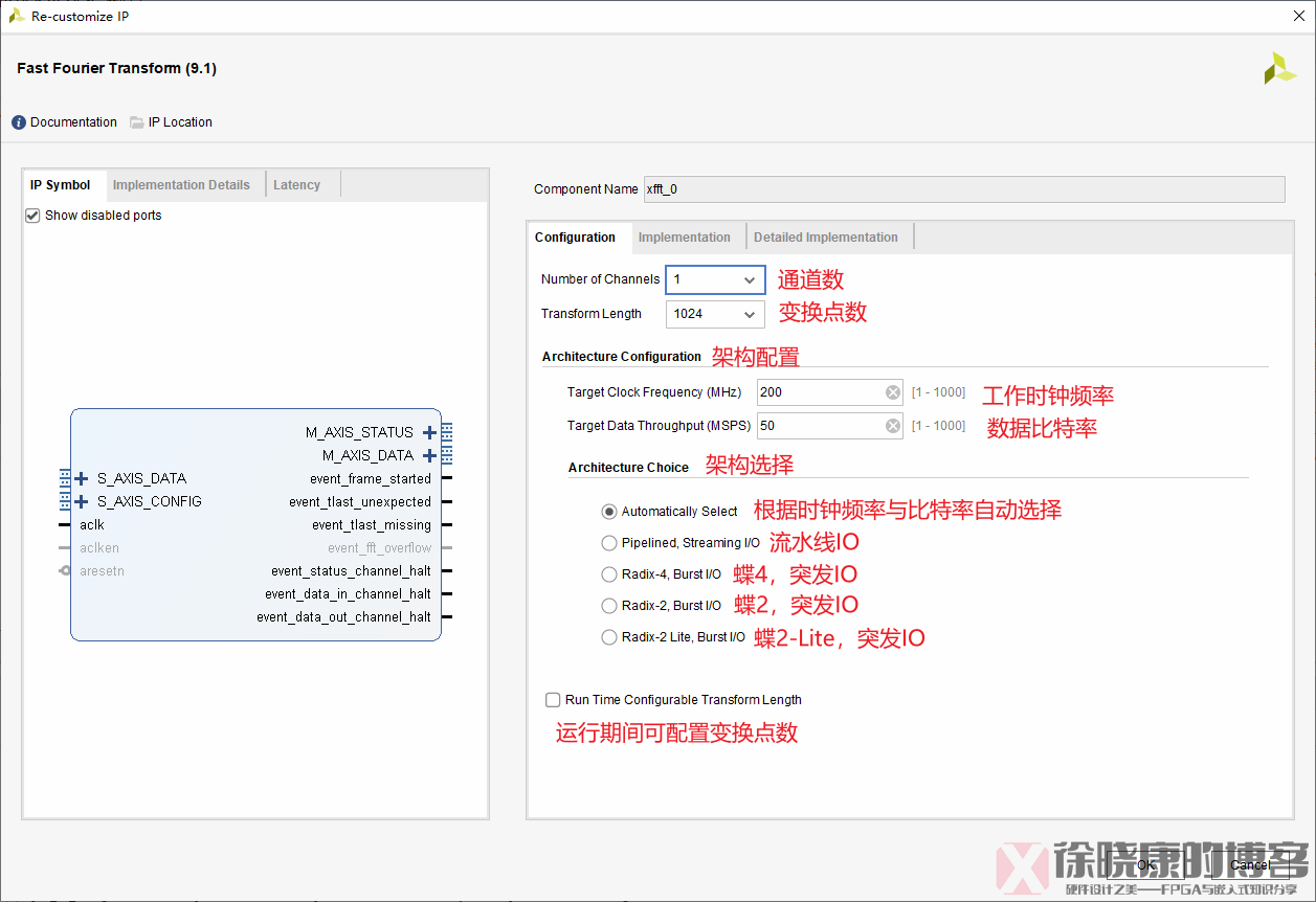 Xilinx IP解析之 Fast Fourier Transform(FFT) v9.1_复数乘法器ip核输出码型-CSDN博客